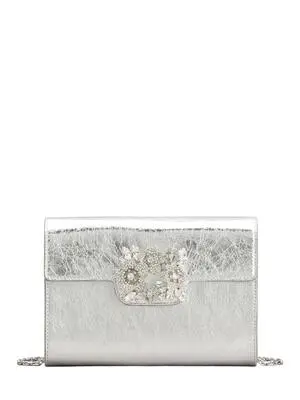 ROGER VIVIER Efflorescence Mini Clutch Bag - Silver