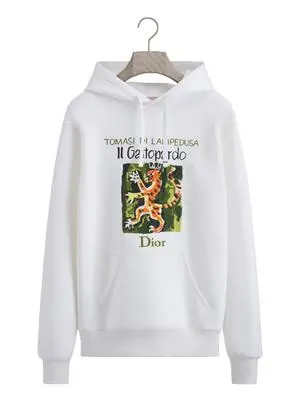 Dior Hooded Sweatshirt With Embroidered Book Cover Motif - White