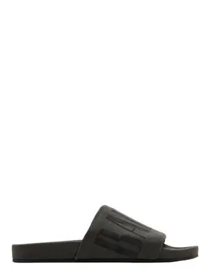 Balenciaga Logo Printed Slides - Black