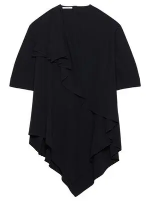 Givenchy Asymmetrical Crepe Cady Dress With Bow Detail - Black