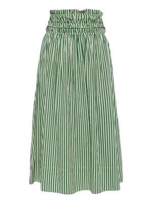 ALLSAINTS AllSaints Kali Smocked Stripe Skirt Green