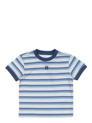 Amiri Logo-embroidered Striped T-shirt - Blue