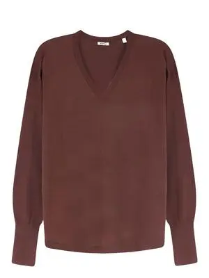 Aspesi V-neck Long-sleeve Knit Top - Red