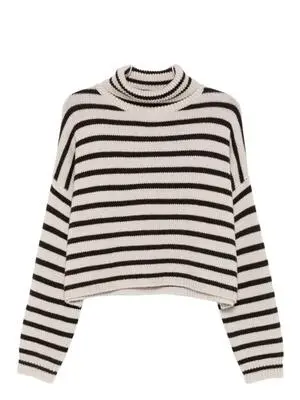 LISA YANG Zerlina Striped Mock Neck Knitted Jumper - No