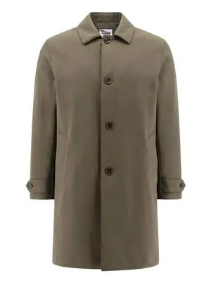 Aspesi Single-breasted Long-sleeved Coat - Green