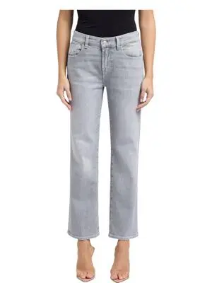7 For All Mankind Straight-leg Jeans - Gray
