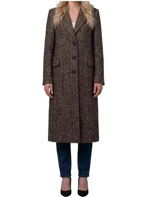 Tagliatore Long-sleeved Coat Brown