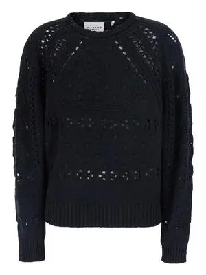 Isabel Marant Étoile Luce Open-knit Jumper With Metallic Trim - Black