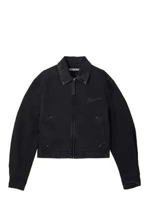 Jacquemus Zip-up Denim Jacket - Black