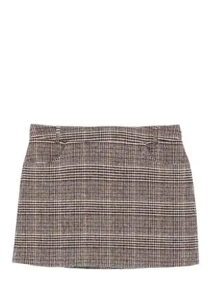 Ermanno Scervino Prince Of Wales Check Mini Skirt - Brown