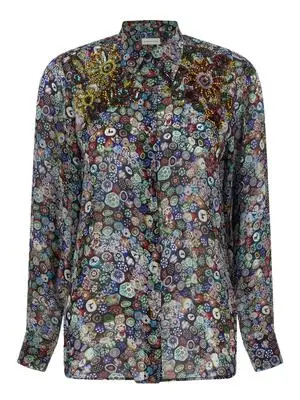 Dries Van Noten Embroidered Viscose Shirt - Multi-color