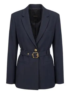 Pinko Belted Slim-fit Jacket - Blue
