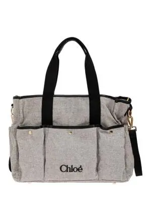Chloé Logo Diaper Bag - Grey