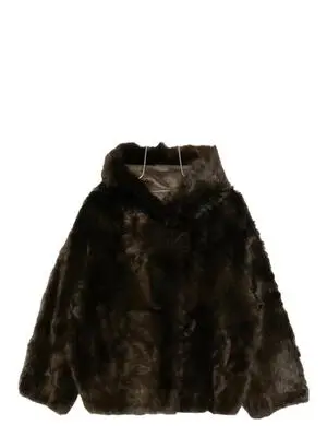 YVES SALOMON Hooded Jacket - Black