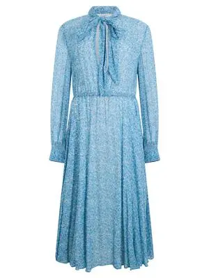 Philosophy Di Lorenzo Serafini Printed Tie-neck Dress - Blue
