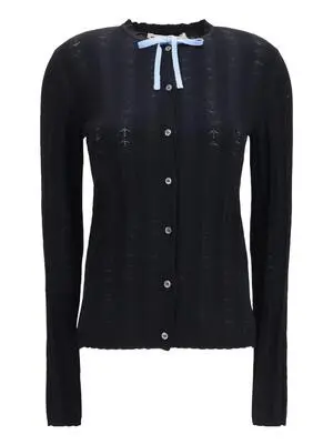 Marni Bow Knit Cardigan - Black