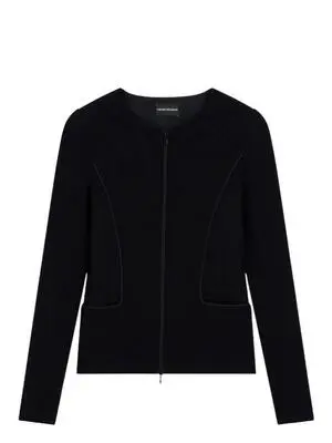 Emporio Armani Long Sleeve Zip-up Jacket - Black