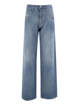 Ermanno Scervino Wide-leg Patterned Jeans - Blue