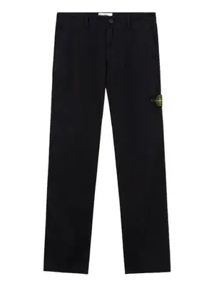 Stone Island Regular-fit Chino Trousers With Snap-flap Pocket - Black