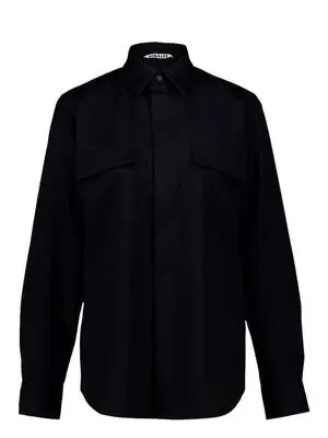 Auralee Flap-pocket Wool Shirt - Black