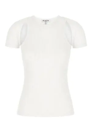 Alaïa Crew Neck T-shirt - White