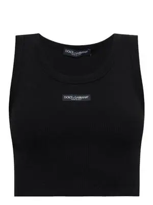 Dolce & Gabbana Round Neck Sleeveless Vest - Black