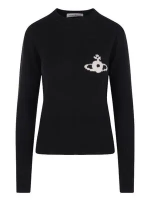 VIVIENNE WESTWOOD Orb Intarsia Wool Sweater - Black