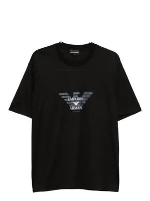 Emporio Armani Logo-print Crew-neck T-shirt - Black