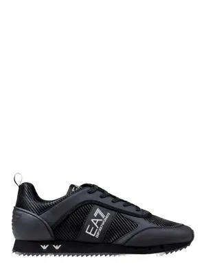 EA7 Logo Printed Low-top Sneakers - Black