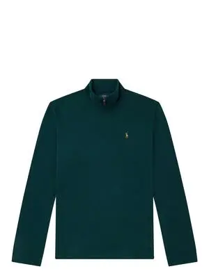 Polo Ralph Lauren Logo-embroidered Cotton Half-zip Sweater - Green