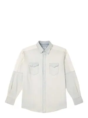 GHIAIA Washed Denim Shirt - Light Blue