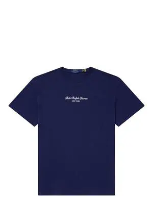 Polo Ralph Lauren Logo-embroidered Cotton-jersey T-shirt - Navy