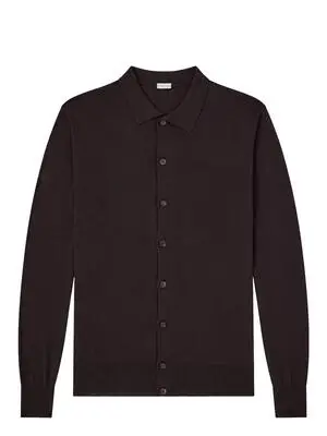 Caruso Silk And Cotton-blend Cardigan - Brown