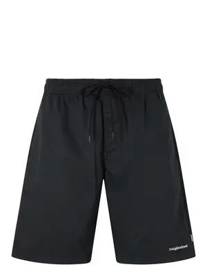 NEIGHBORHOOD Easy Straight-leg Logo-embroidered Shell Shorts - Black