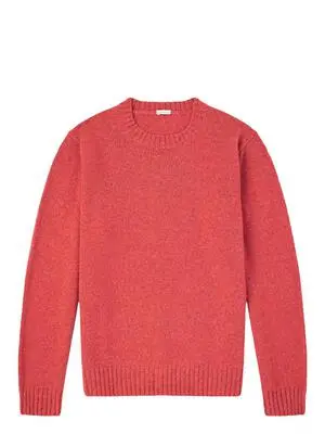 Caruso Crewneck Shetland Wool Sweater - Red