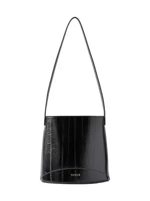 NEOUS Pardalis 2.0 Eel-effect Leather Shoulder Bag Black