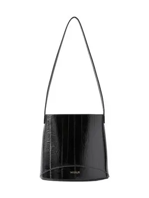 NEOUS Pardalis 2.0 Eel-effect Leather Shoulder Bag - Black