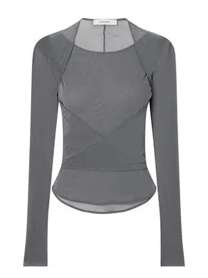 LEMAIRE Ballerina Long Sleeve Mesh Top - Gray