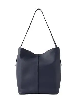 METIER Tilt 22 Textured Leather Shoulder Bag - Blue