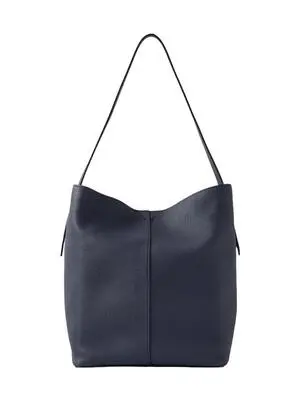METIER Tilt 22 Textured Leather Shoulder Bag - Blue