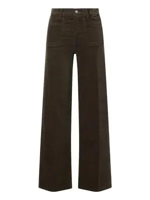 FRAME Le Slim Palazzo Modernist Corduroy Wide-leg Pants - Green
