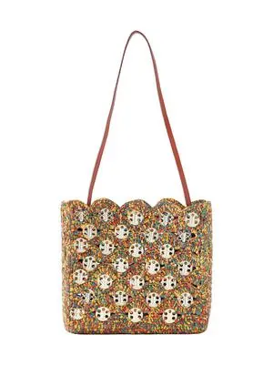 Rabanne 1969 Embellished Raffia Shoulder Bag - Multi