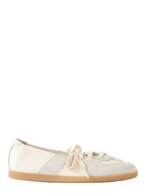 MAISON MARGIELA Replica Suede-trimmed Leather Sneakers - Cream