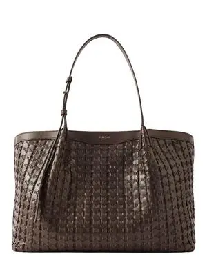 SERAPIAN Secret Mosaico Leather Tote - Chocolate