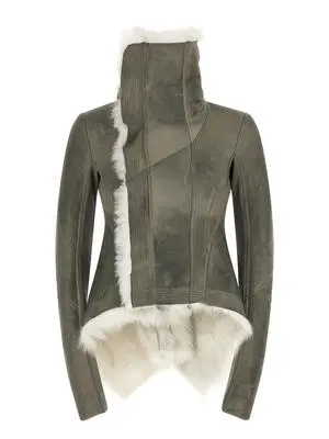 Rick Owens Naska' Sheepskin And Shearling Jacket - Gray