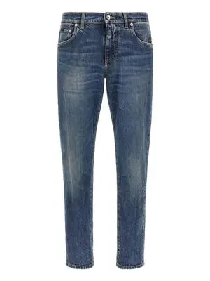 Dolce & Gabbana Logo Plaque Jeans - Blue
