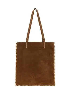 Prada Suede Large Shopping Bag - Brown