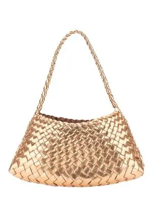 DRAGON DIFFUSION Dragon Diffusion Women 'Rossana' Brown Shoulder Bag With Flared And Woven Design In Leather For Women