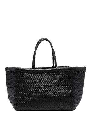 Dragon Diffusion Dragon Diffusion Women Small Tote Bag 'Triple Jump' In Black Woven Leather Woman Black