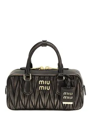 Miu Miu Arcadie Handbag In Quilted Nappa Leather - Brown